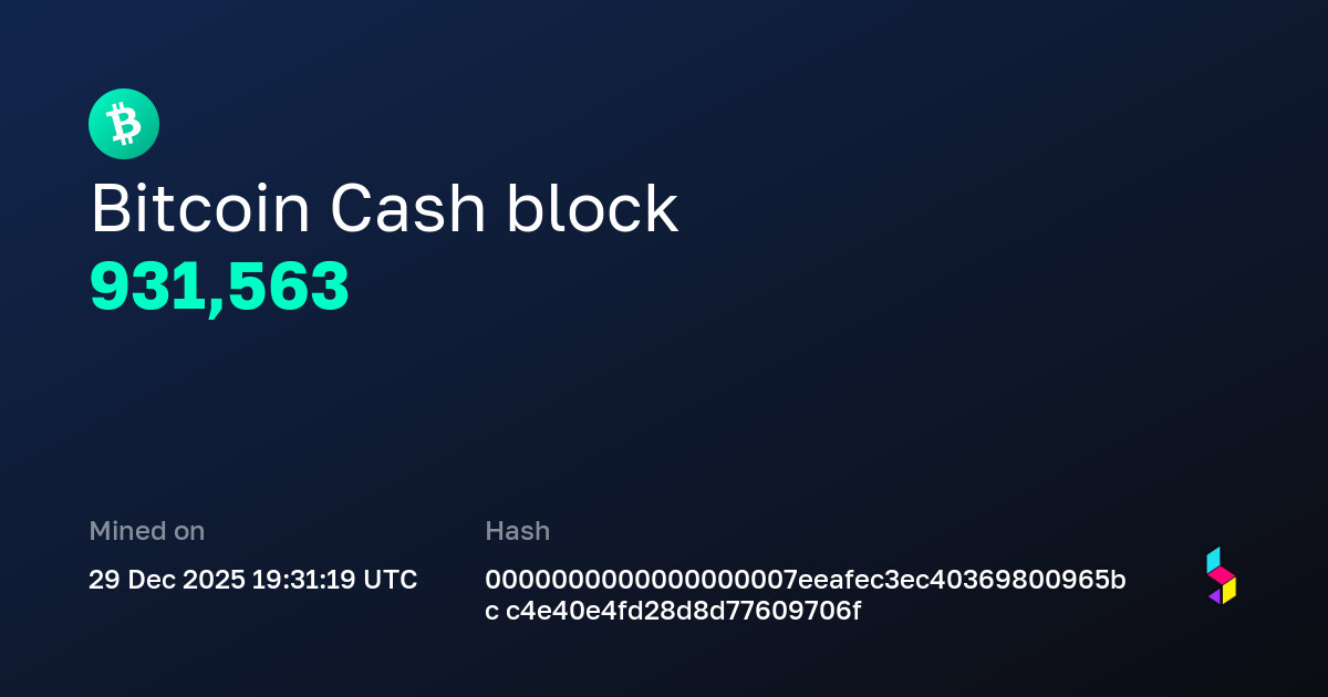 Bitcoin Cash block 931563