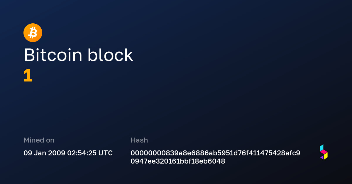 Bitcoin block 1