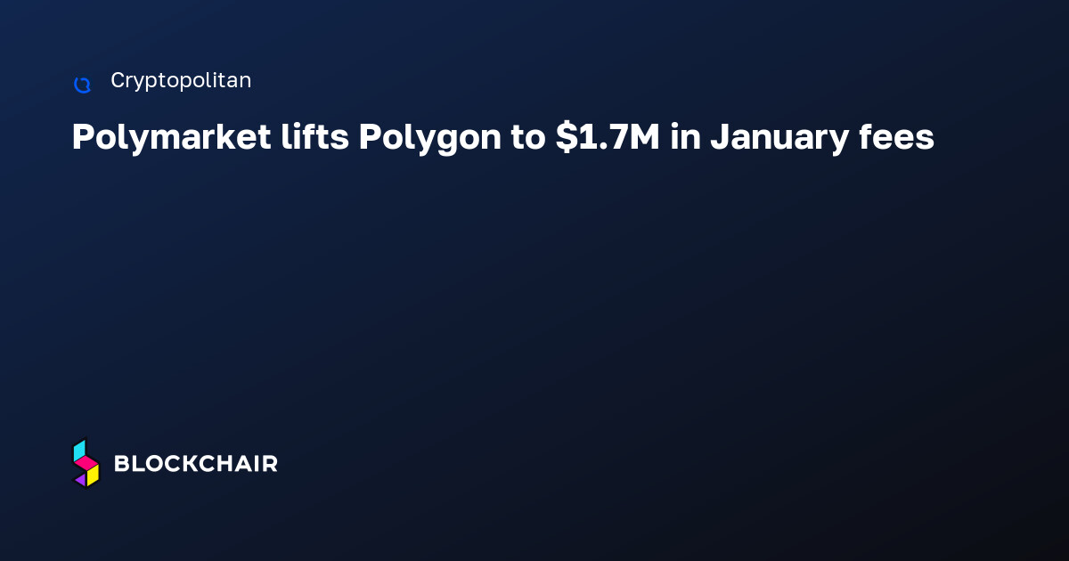 Polymarket lifts Polygon to $1.7M in January fees — Crypto News ...