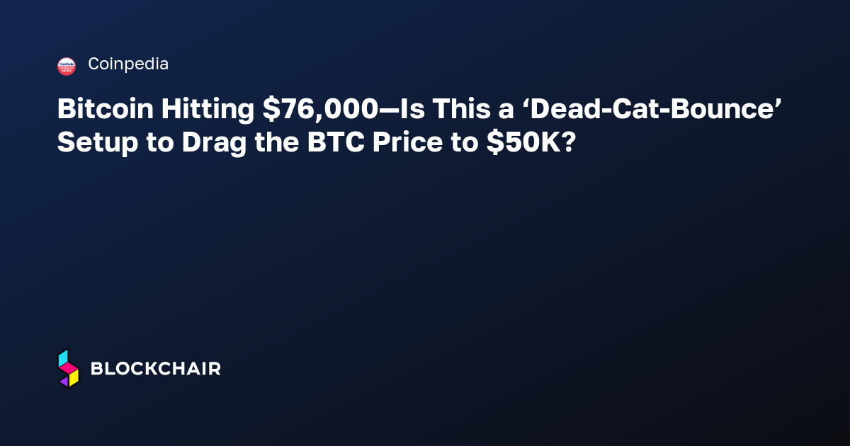 Bitcoin Hitting $76,000—Is This a ‘Dead-Cat-Bounce’ Setup to Drag the ...