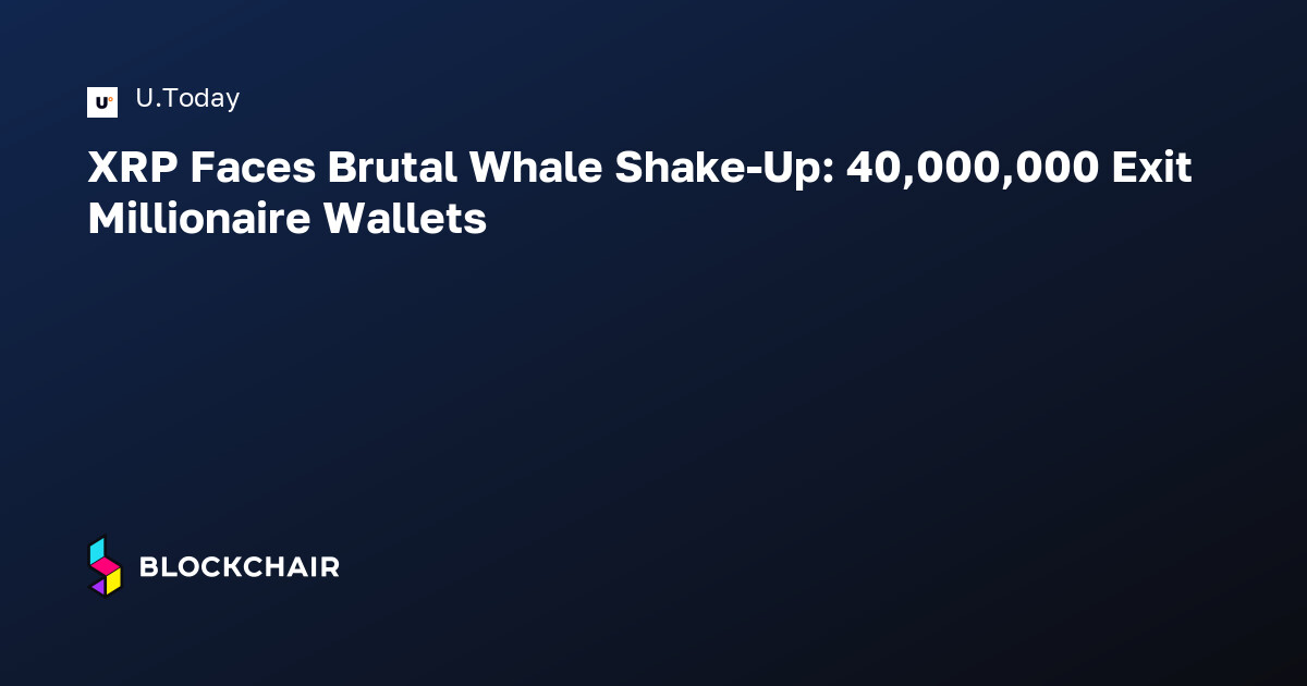 XRP Faces Brutal Whale Shake-Up: 40,000,000 Exit Millionaire Wallets ...