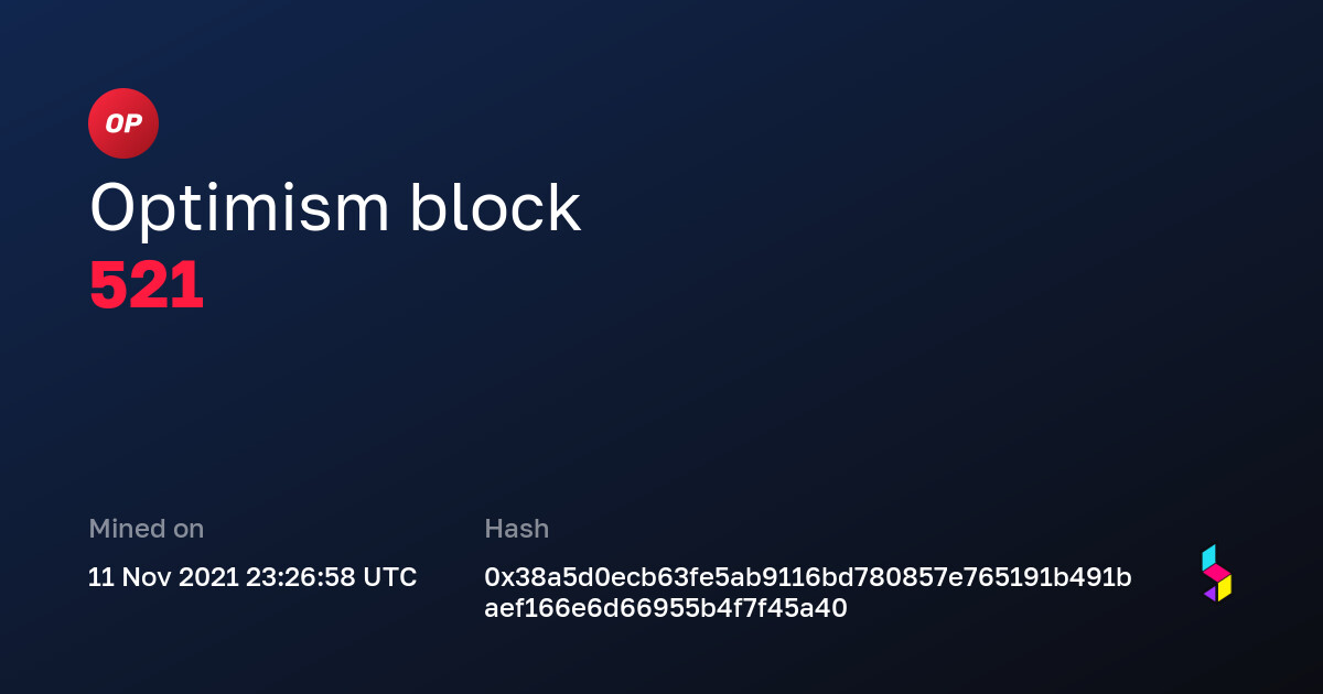 Optimism block 000521